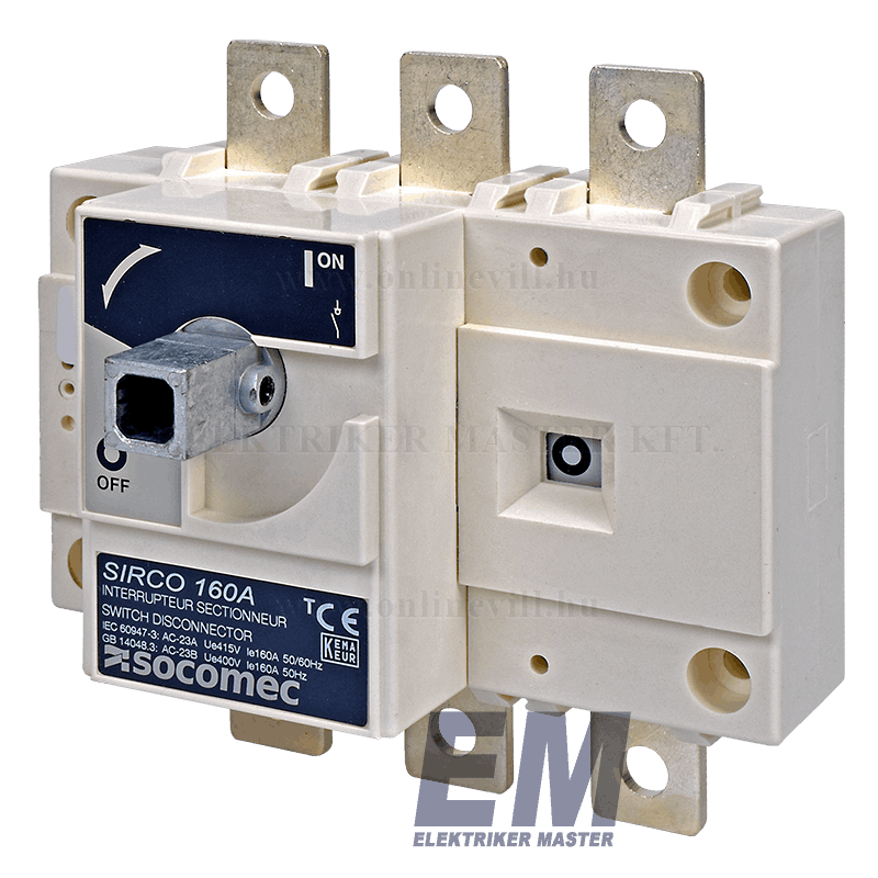 SIRCO szakaszoló terheléskapcsoló 3P 160A B3 típus hajtás nélkül 26003017