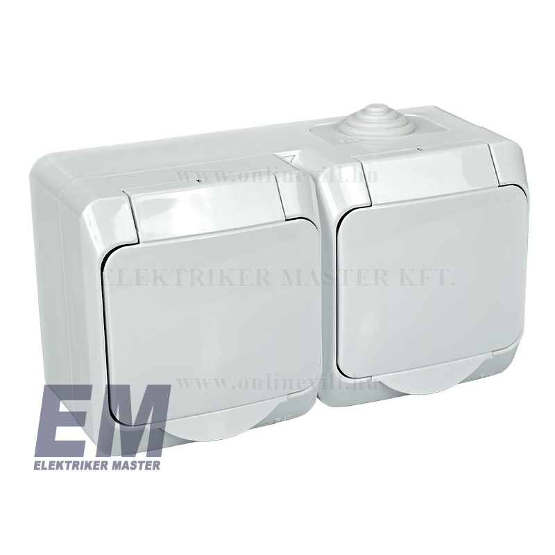 Schneider CEDAR PLUS 2x2P+F csatlakozóaljzat/dugalj, gyermekvédelemmel ...