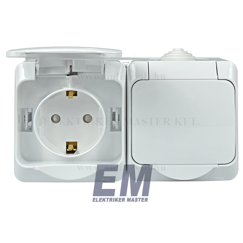 Schneider CEDAR PLUS 2x2P+F csatlakozóaljzat/dugalj, gyermekvédelemmel ...