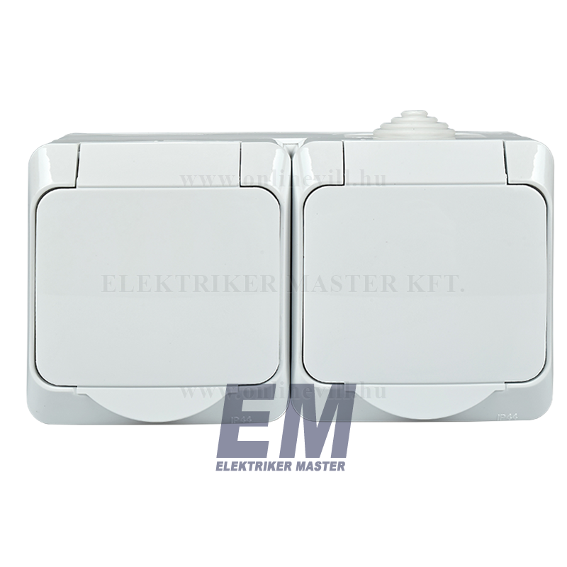 Schneider CEDAR PLUS 2x2P+F csatlakozóaljzat/dugalj, gyermekvédelemmel ...