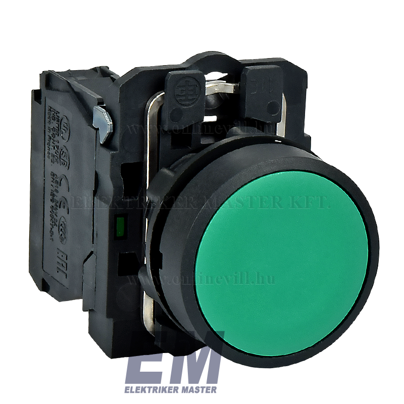 Schneider komplett nyomógomb zöld 1NO 3A D22 Harmony XB5-AA31