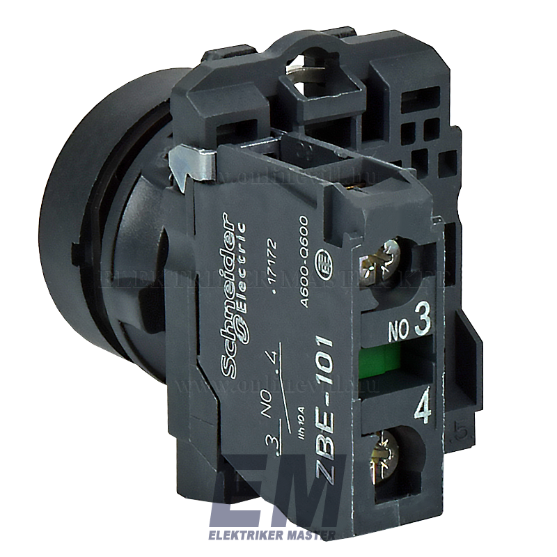 Schneider komplett nyomógomb zöld 1NO 3A D22 Harmony XB5-AA31