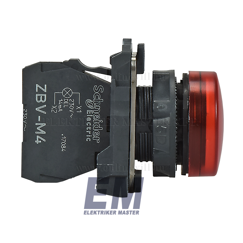 Schneider LED-es jelzőlámpa piros 230V D22 Harmony XB5AVM4