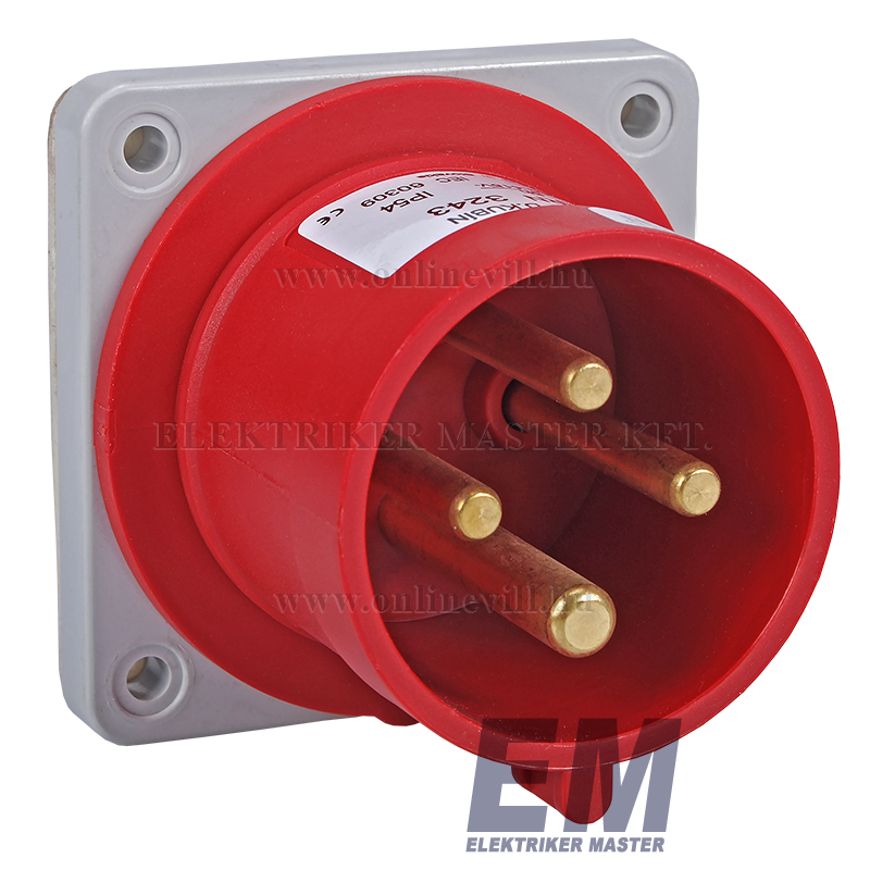 Beépíthető dugvilla 4P 32A 400V IP54 ipari csatlakozó SEZ IRRN 3243