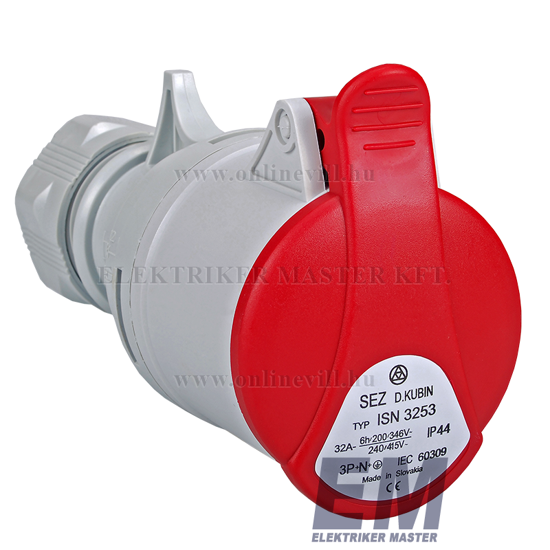 Lengő dugalj 5P 32A 400V IP44 ipari csatlakozó SEZ ISN 3253