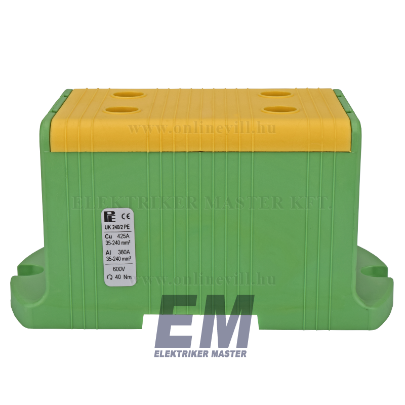 Fővezetéki leágazó sorkapocs 240 mm2 Z/S sínre szerelhető Pollmann ...