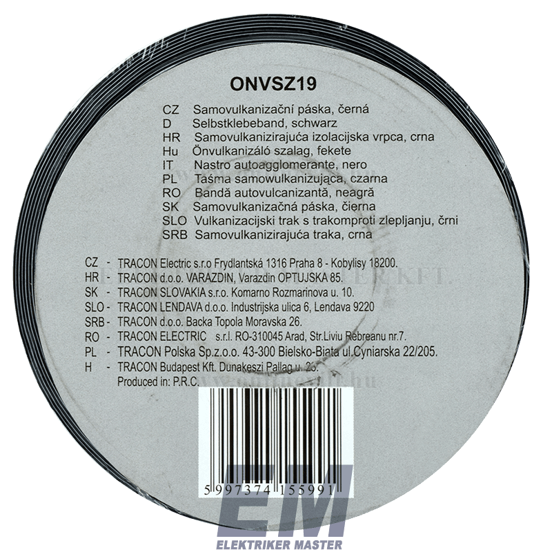 Önvulkanizáló szalag 19mm x 10m TRACON ONVSZ19
