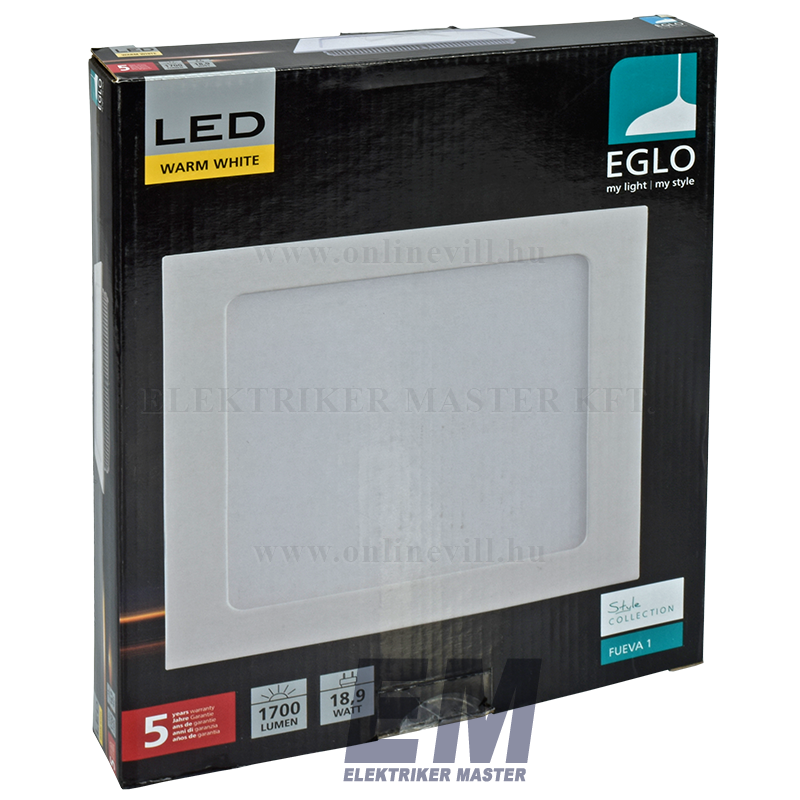 LED Panel Mennyezeti Beépíthető 18W 3000K Négyzet Eglo 94068