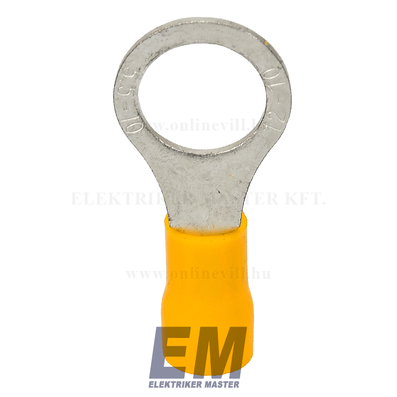 Szigetelt szemes saru 4-6mm2 M10-es furattal ónozott réz sárga GF-M10 ...