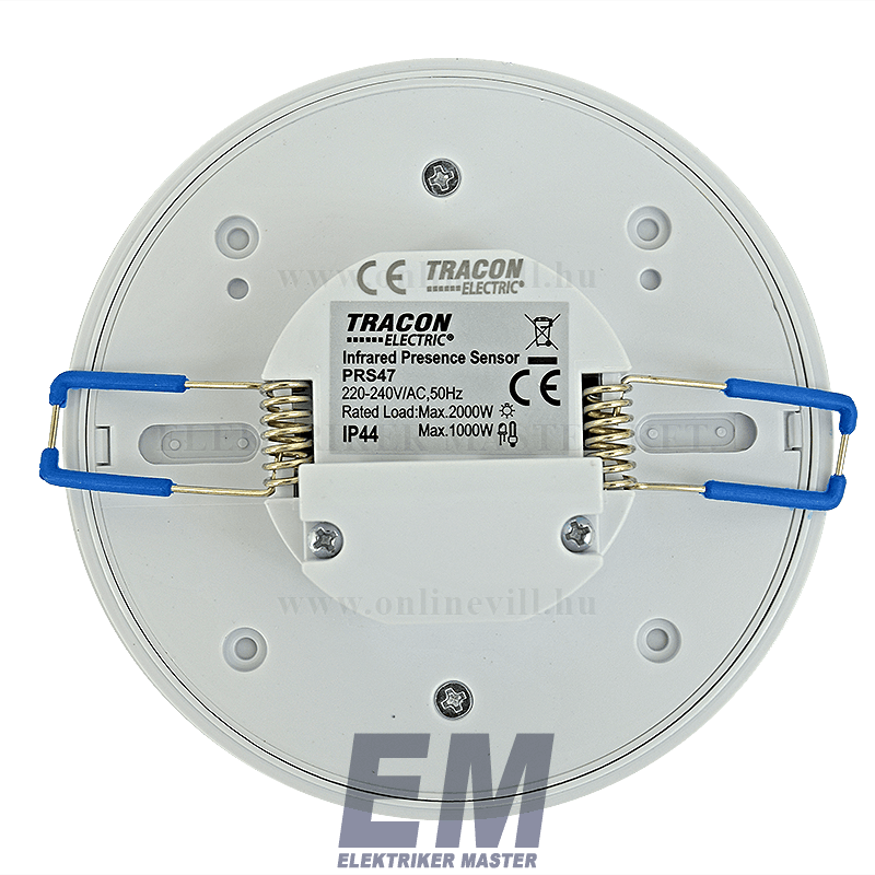 Jelenlétérzékelő Mennyezeti Beépíthető és Falon kívüli 360° IP44 Tracon PRS47
