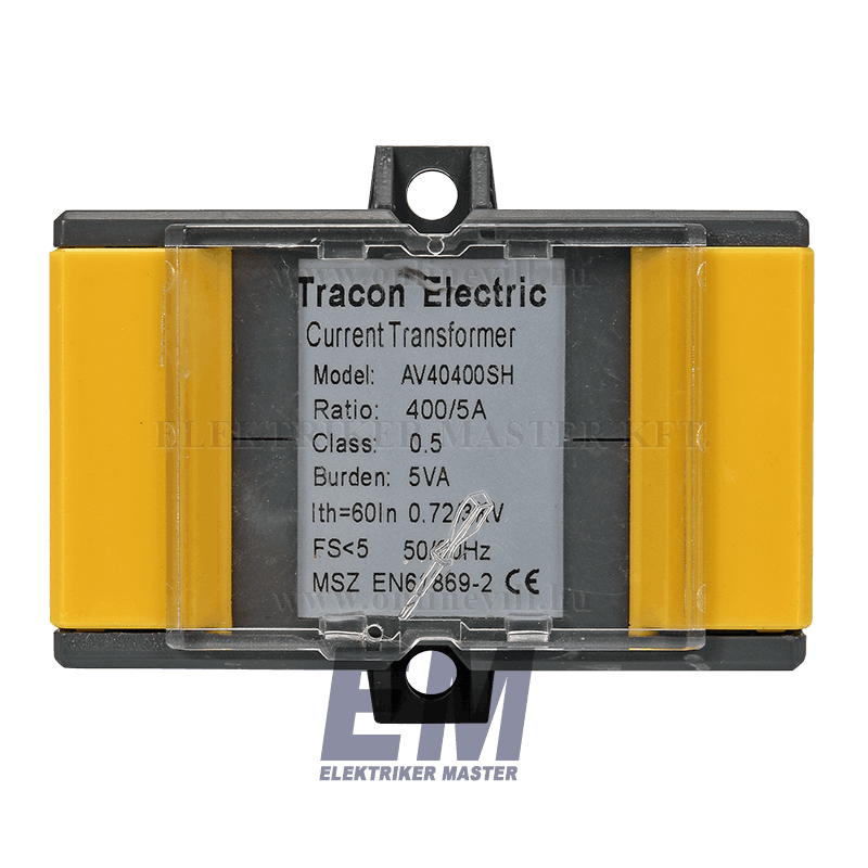 Tracon Sínre fűzhető áramváltó 40-as sínre 400A/5A 5VA_KIFUTÓ