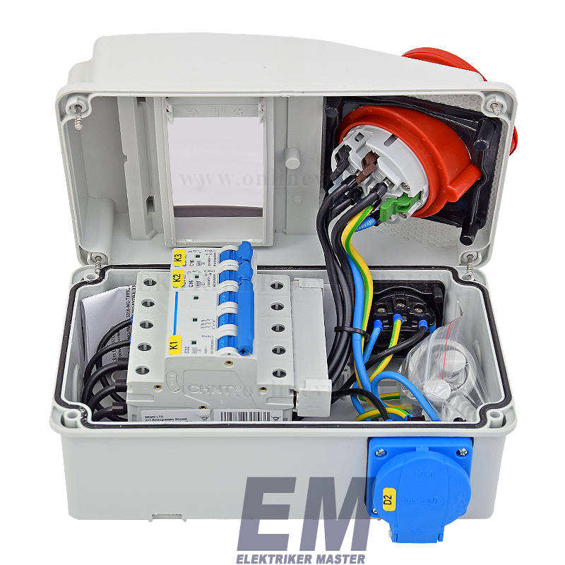 Ipari csatlakozó tábla 6mod ablak 5P32A + 2x2P+F alj IP44 ...