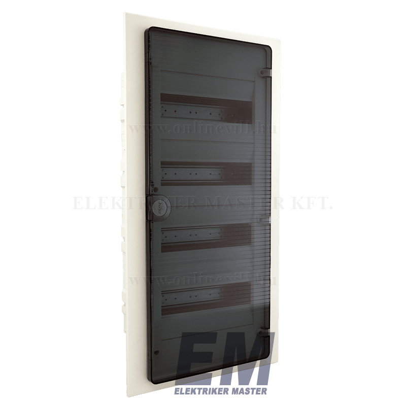 Lakáselosztó süllyesztett 48 modulos elosztó szekrény átlátszó ajtóval ...