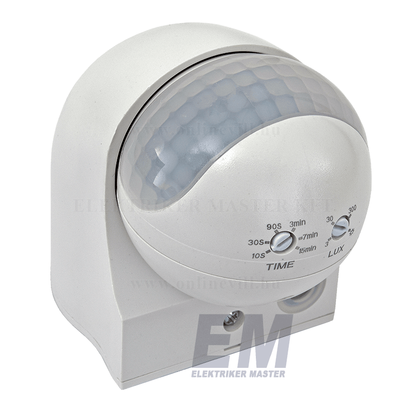 Mozgásérzékelő Oldalfali 180° IP44 12m Fehér Commel 310-101
