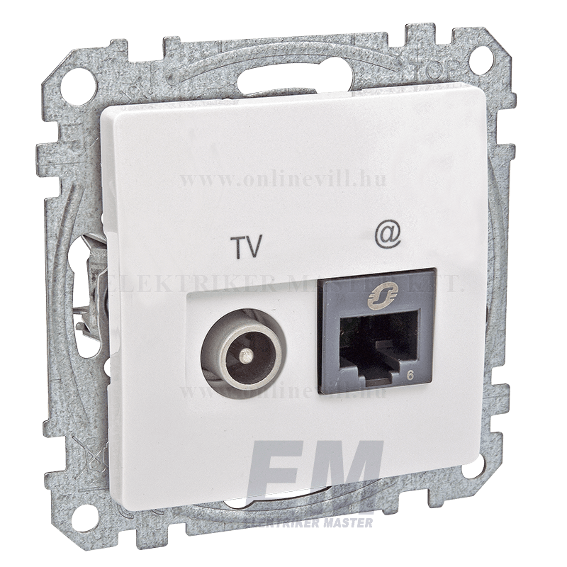 Schneider SEDNA Design TV/RJ45 Cat6 aljzat fehér SDD111469T