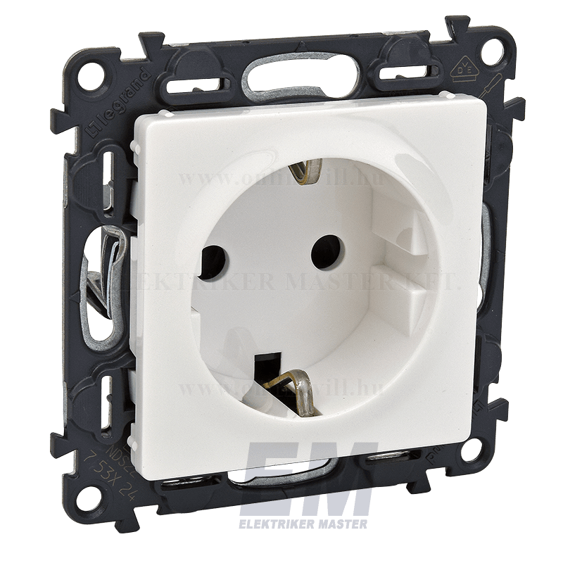 Legrand Valena Life Dugalj 2P+F konnektor GYV csavaros bekötés fehér 753124