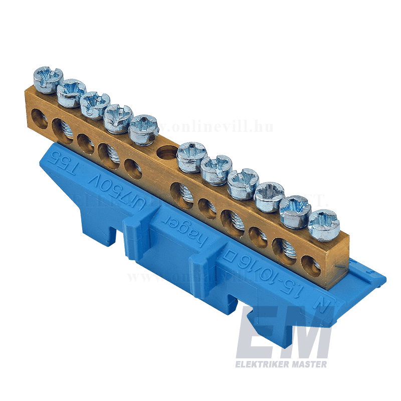 Hager Golf gyűjtősín szigetelt sín(N) 5x16mm2+6x10mm2 TS35 sínre ...