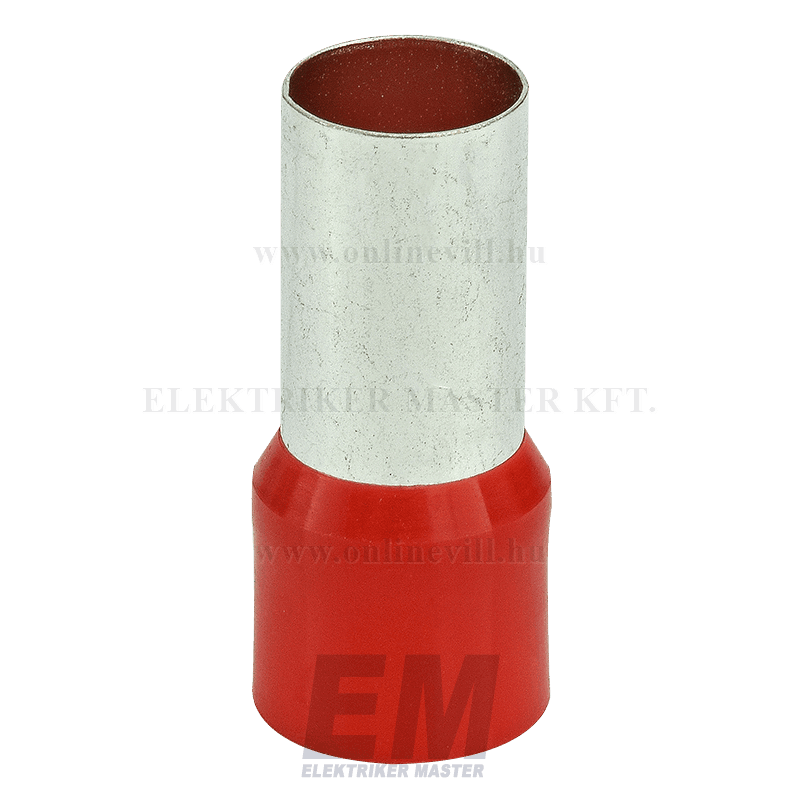 Érvéghüvely 95 mm2/25mm szigetelt piros (50db/cs) 95/43,6 Tracon E142