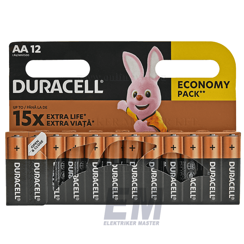Duracell ceruza elem AA 1,5V LR6 MN1500 Basic alkáli elem (12db/bliszter)