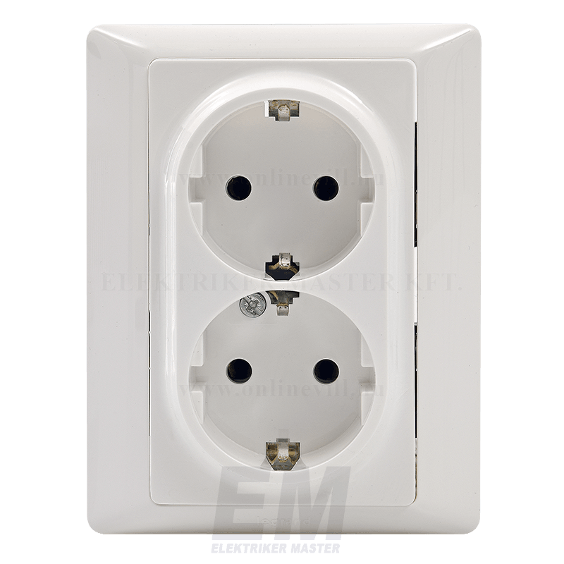 Legrand Valena Life Dugalj dupla 2x2P+F konnektor rugós bekötés fehér ...