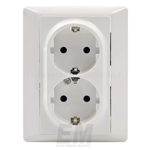 Legrand Valena Life Dugalj dupla 2x2P+F konnektor rugós bekötés fehér 753127