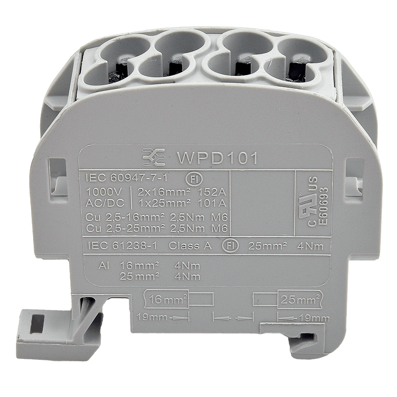 Fővezetéki leágazó sorkapocs 25 mm2 szürke 1000V DC Weidmüller WPD 101 ...