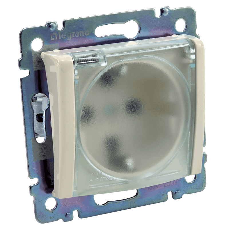 Legrand Valena dugalj 2P+F konnektor csapfedeles GYV IP44 elefántcsont ...