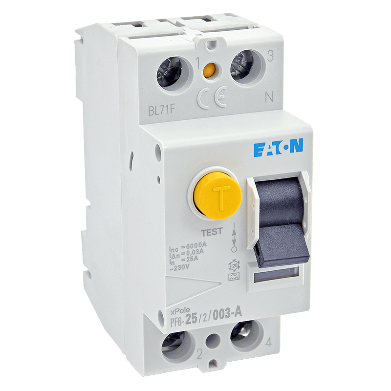 Fi relé 2P 25A 30mA 6kA (A) áramvédő kapcsoló ÁVK ÉV relé Eaton Moeller ...