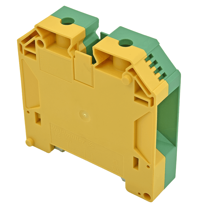 Sorkapocs 50 zöld/sárga sínre szerelhető Weidmüller WPE 50N 1846040000