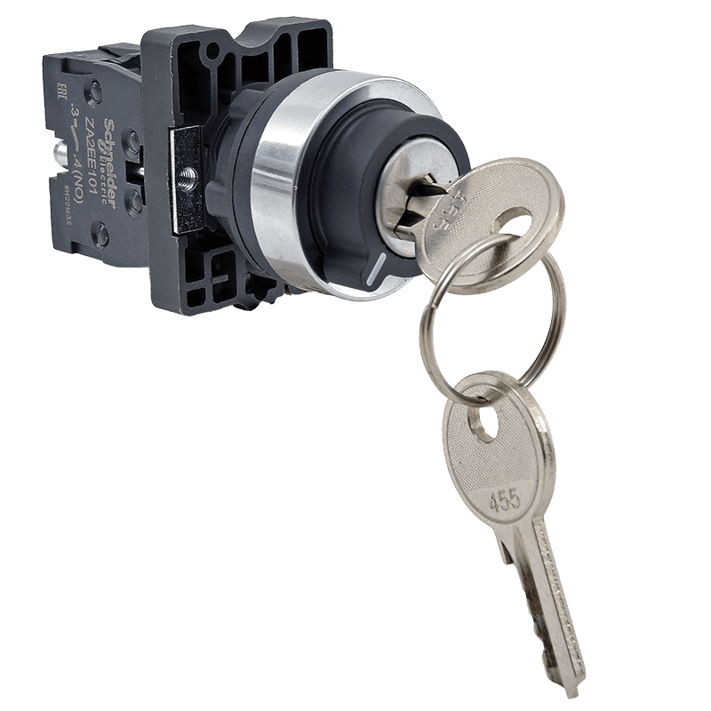 Schneider Kulcsos Választókapcsoló 2 állású 1NO D22 Harmony Easy XA2EG21