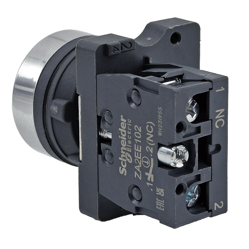 Schneider nyomógomb piros visszatérő 1NC 3A 240V D22 Harmony Easy XA2EA42