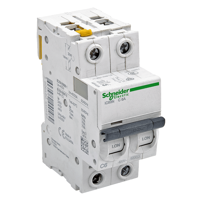Schneider ACTI9 iC60N kismegszakító 2P C 6A A9F04206
