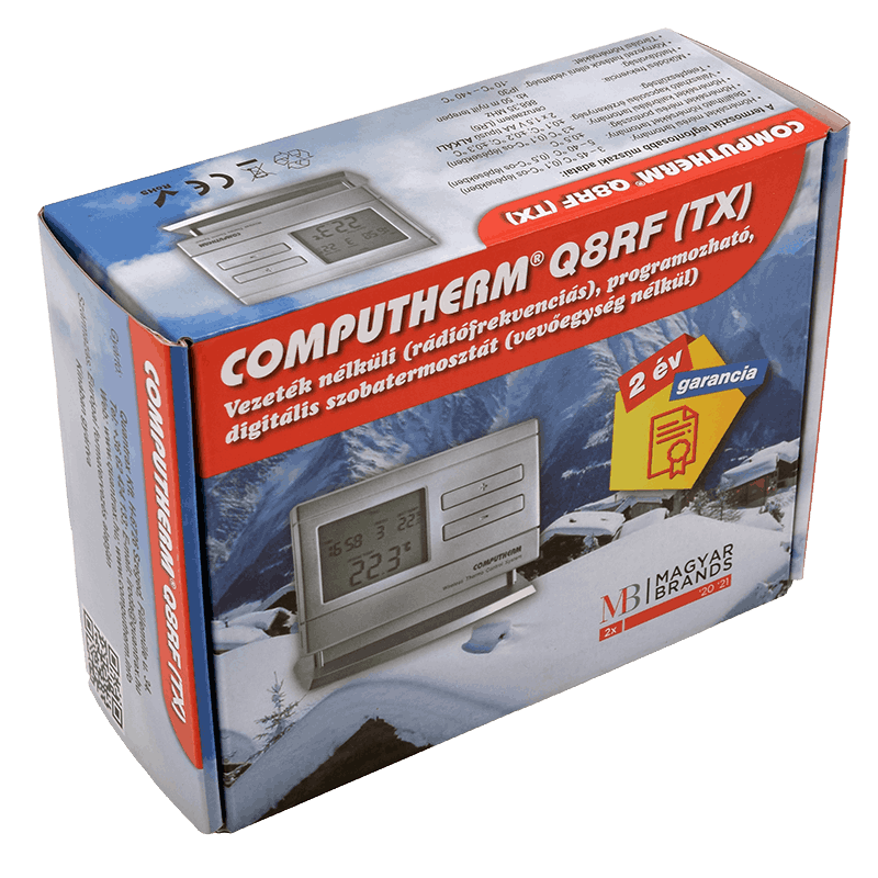 COMPUTHERM Q8RF TX digitális szobatermosztát vezérlő egység (rádiófrekvenciás) termosztát vezérlő