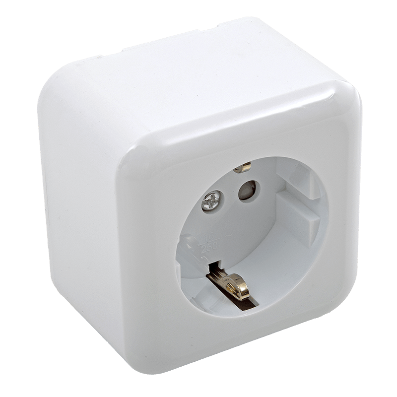 Falon kívüli dugalj 2P+F Földelt csatlakozóaljzat GYV fehér konnektor ...