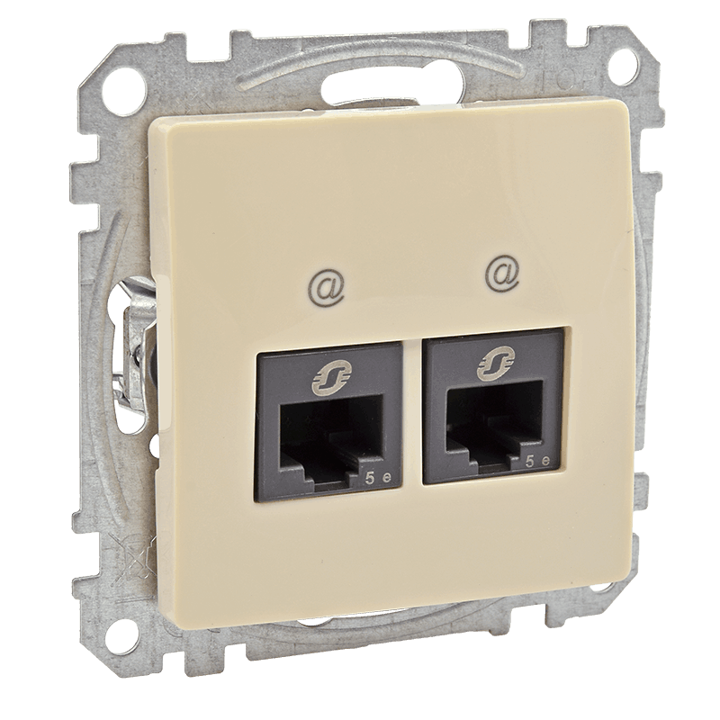 Schneider SEDNA Design RJ45 x2 Cat5e UTP dupla aljzat bézs SDD112452