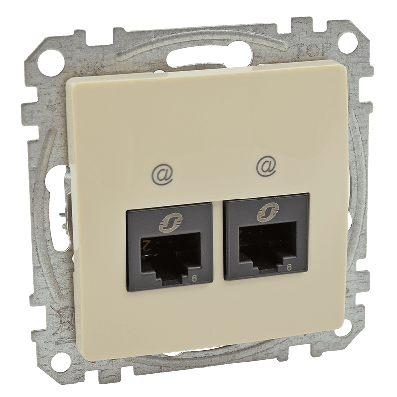 Schneider SEDNA Design RJ45 x2 Cat6 UTP dupla aljzat bézs SDD112462