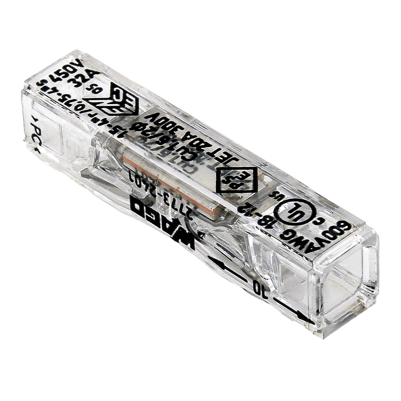 WAGO PUSH WIRE 2 vezetékes egyenes összekötő (tömör 0,75–4 mm2-es)32A ...