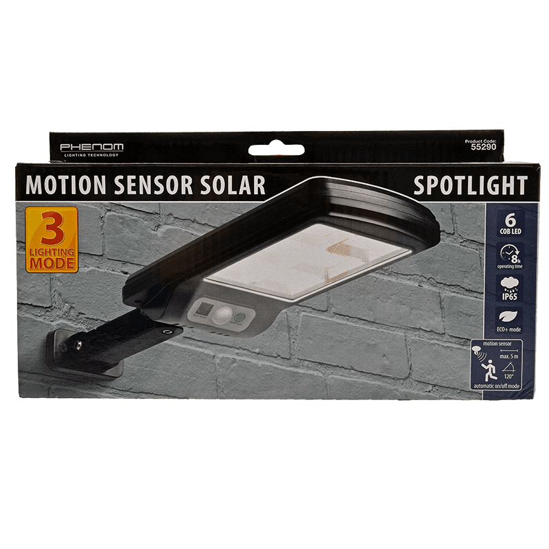 Napelemes Solar LED Lámpa Mozgásérzékelővel 5W Utcalámpa Fali reflektor ...