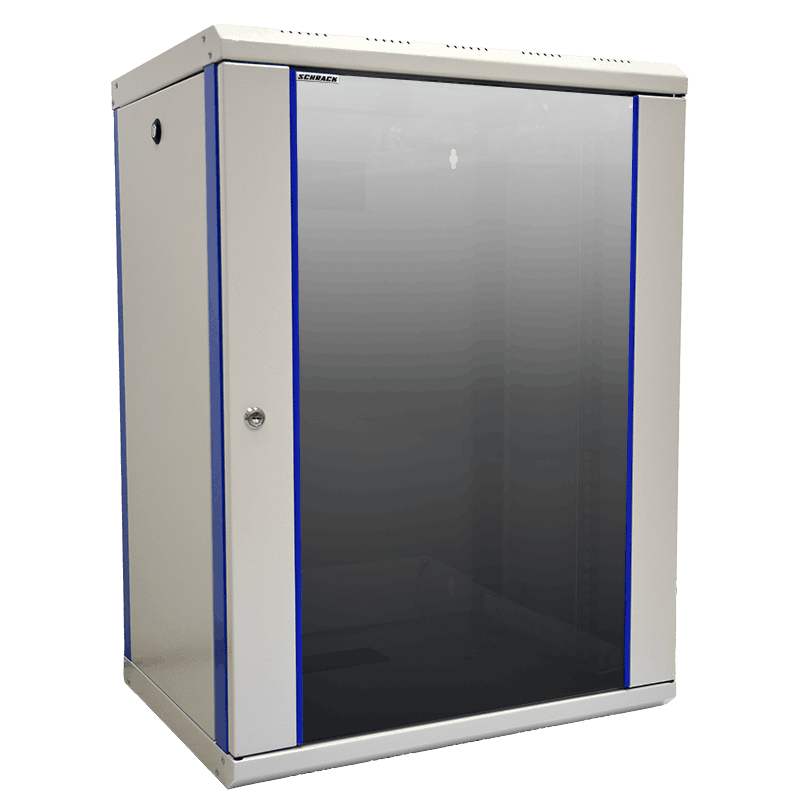 Kommunikációs fali RACK szekrény 19" 16U 824x600x450 Schrack S-RACK ...