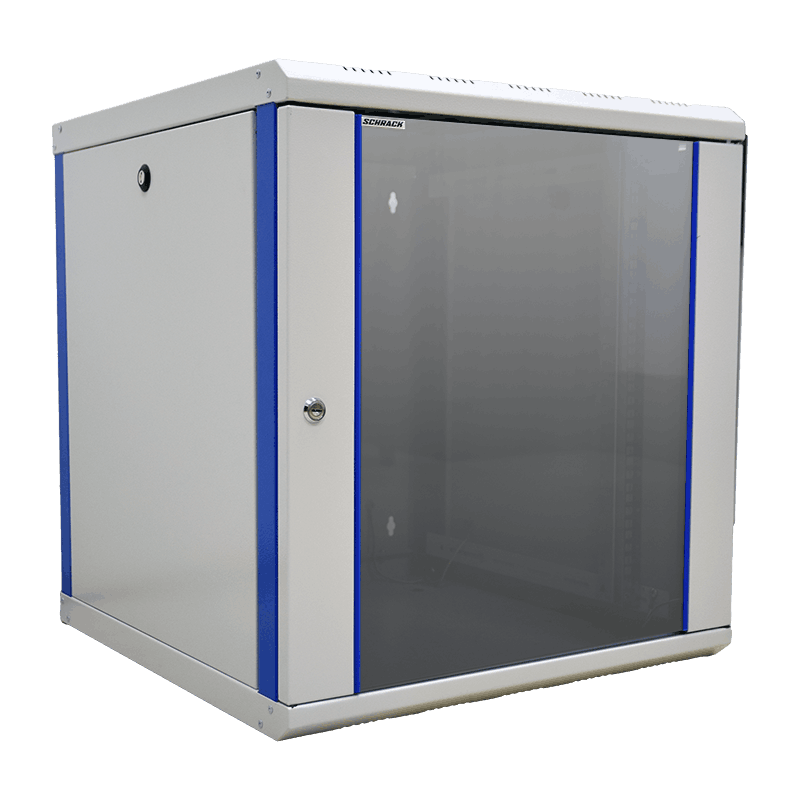 Kommunikációs fali RACK szekrény 19" 12U 646x600x600 Schrack S-RACK ...