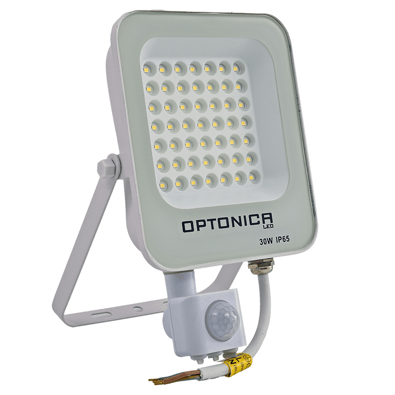 LED Reflektor Mozgásérzékelővel 30W 6000K Fehér Optonica SMD 5766 KIFUTÓ