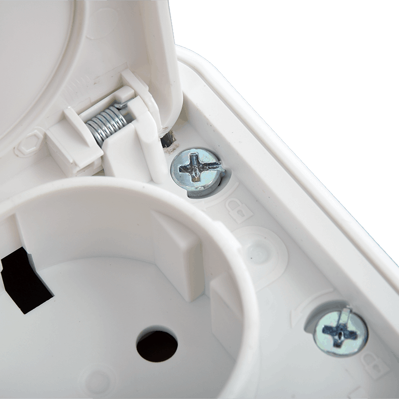 Falon kívüli dugalj 2P+F Fehér konnektor Csapófedéllel IP55 ...