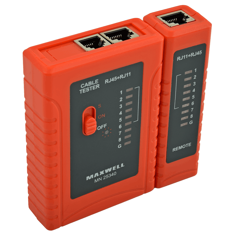 Kábeltesztelő műszer RJ11-6P4C RJ12-6P6C RJ45-8P8C UTP Telefon Ethernet ...