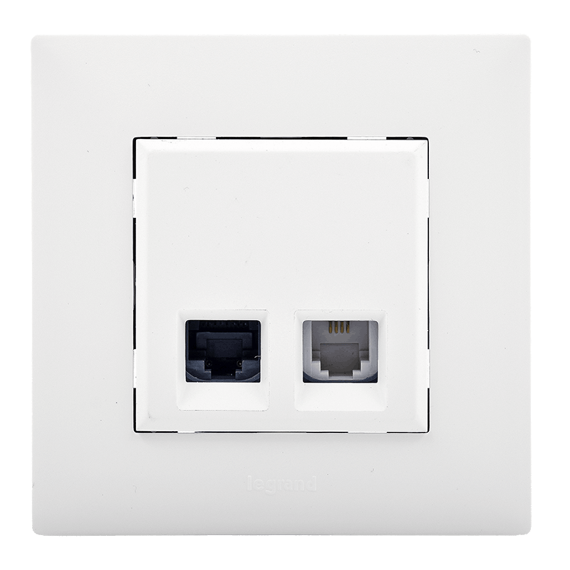 Legrand Niloé Step RJ45 Cat6 UTP + RJ11 telefon aljzat kombinált ...