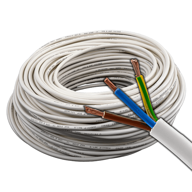 MT 3x4 kábel (H05VV-F) MTK sodrott réz vezeték fehér