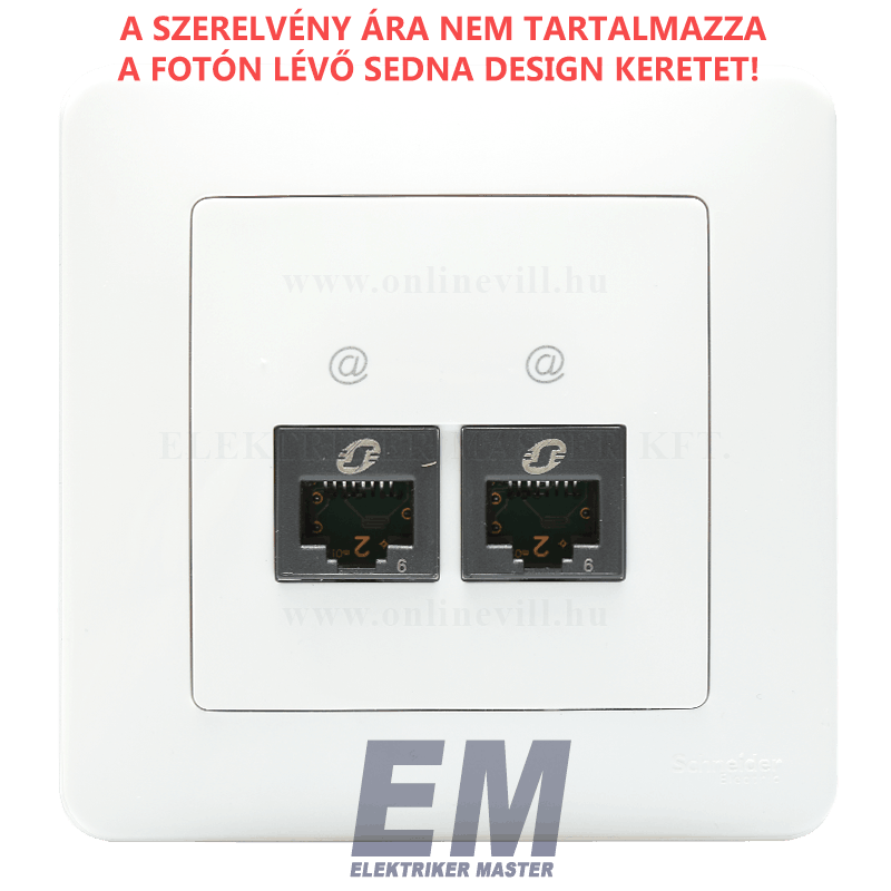 Schneider SEDNA Design RJ45 x2 Cat6 UTP dupla aljzat fehér SDD111462