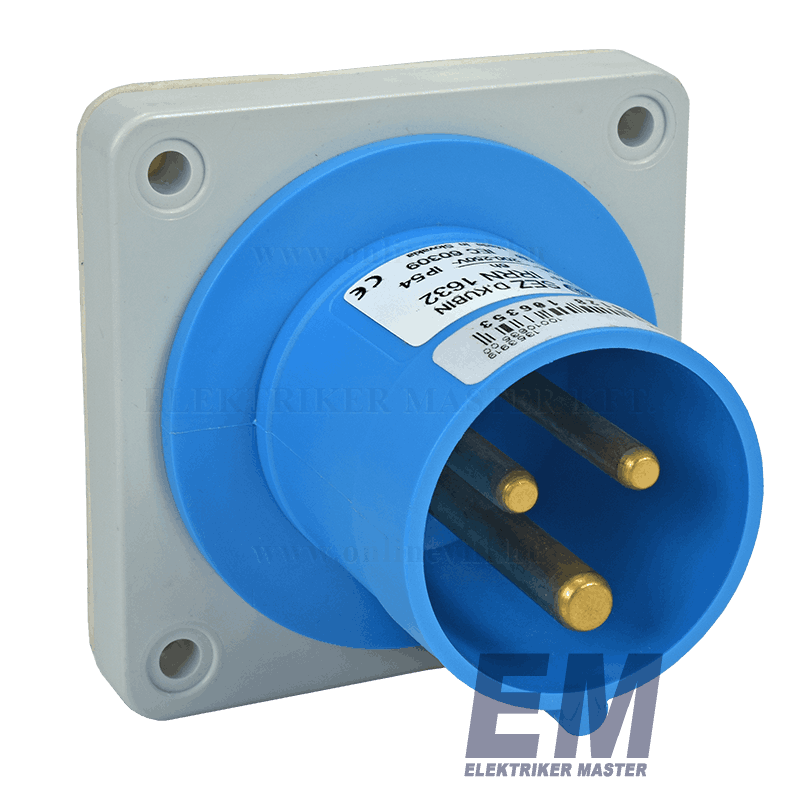 Beépíthető dugvilla 2P+F 16A 230V IP54 ipari csatlakozó SEZ IRRN 1632