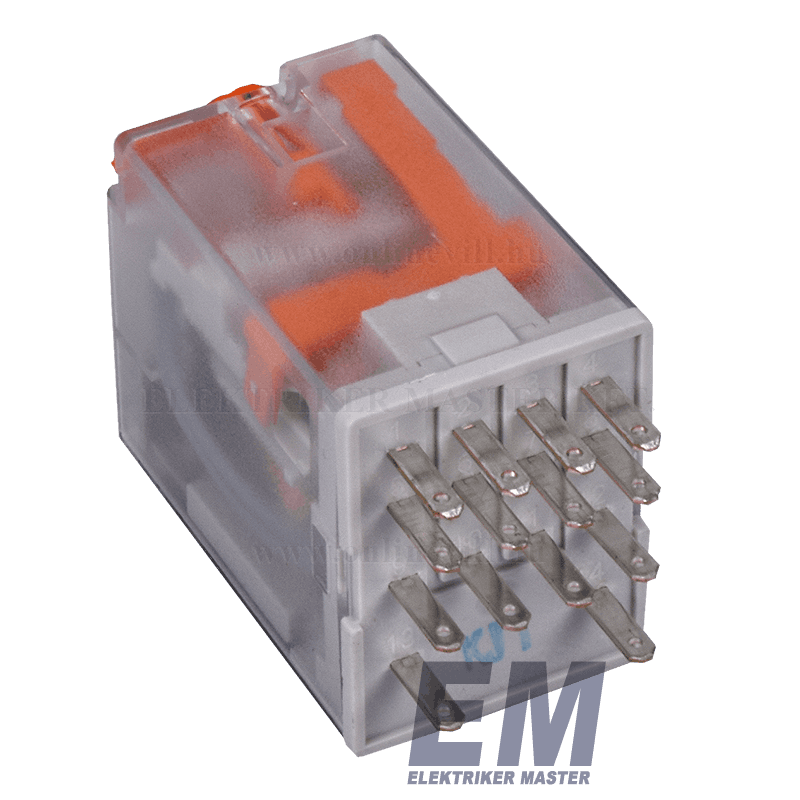 Relpol Miniatűr dugaszolható ipari relé 4 váltóérintkezős 230V AC 7A R4N-2014-23-5230-WTL