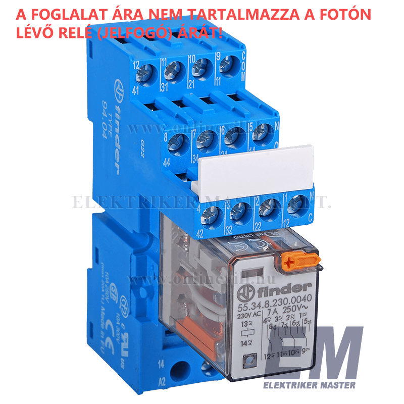 Finder Foglalat 94.04 relé alj (55.34/55.32 típusú relékhez)