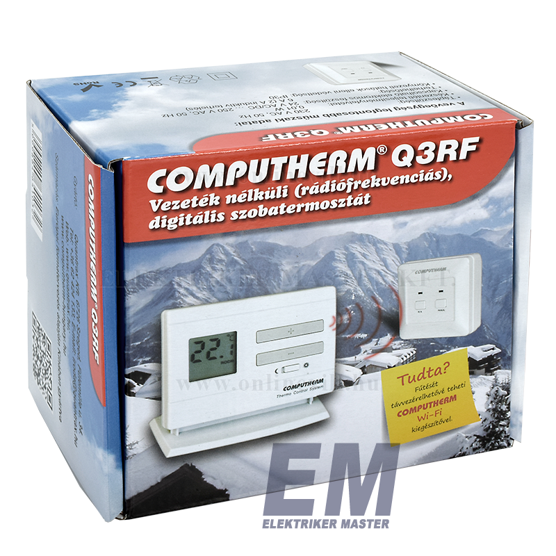 COMPUTHERM Q3RF digitális szobatermosztát vezeték nélküli (rádiófrekvenciás) termosztát